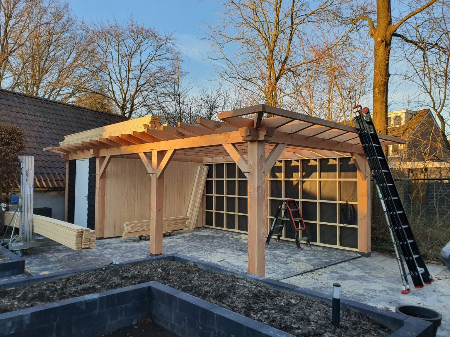 Douglas houten overkapping - Boiten Houtbouw